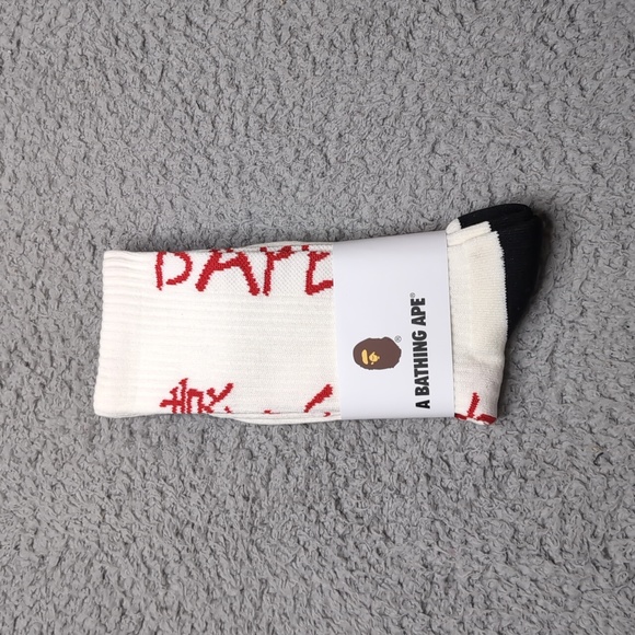 Bape | Underwear & Socks | Bape Crew Socks Japanese Writing Mens Womens ...